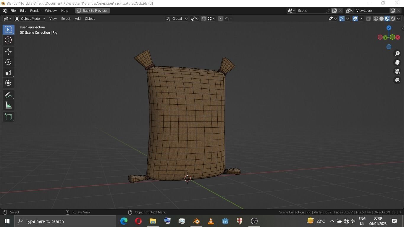 Sack Rigged free VR / AR / low-poly 3D model animated rigged | CGTrader