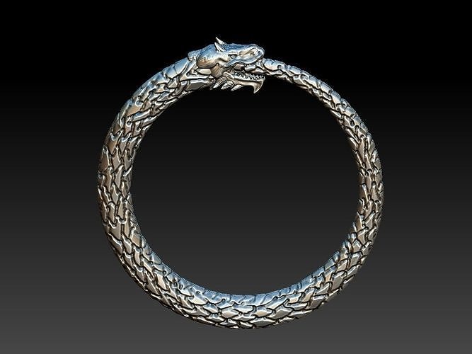 Ouroboros Dragon - Ring and Pendant 3D model 3D printable | CGTrader