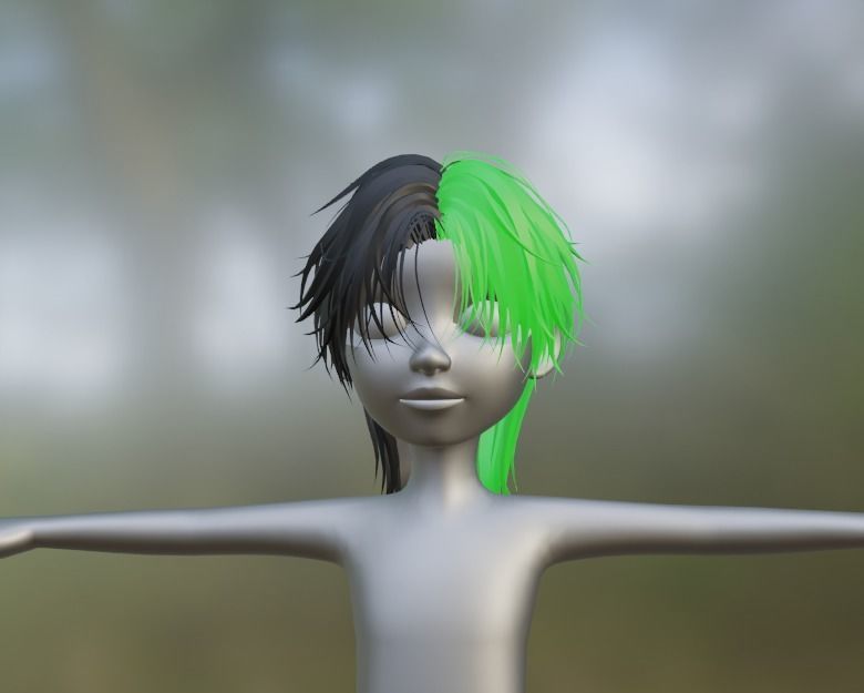 3D model Hair 3D Model Zepeto Item Template FBX Prefab VR / AR / low ...