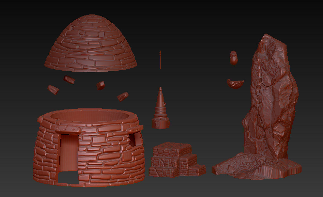 Ahch to luke house and lanai 3D model 3D printable | CGTrader