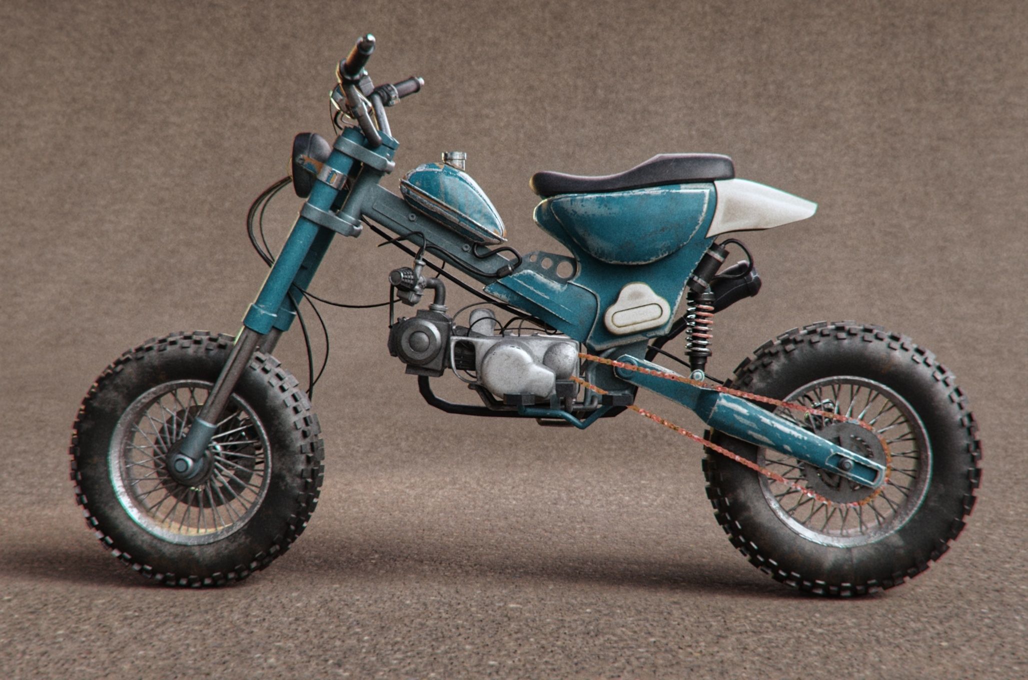 Honda Cub c70 Apocalypse Mod kaharu 3D model | CGTrader