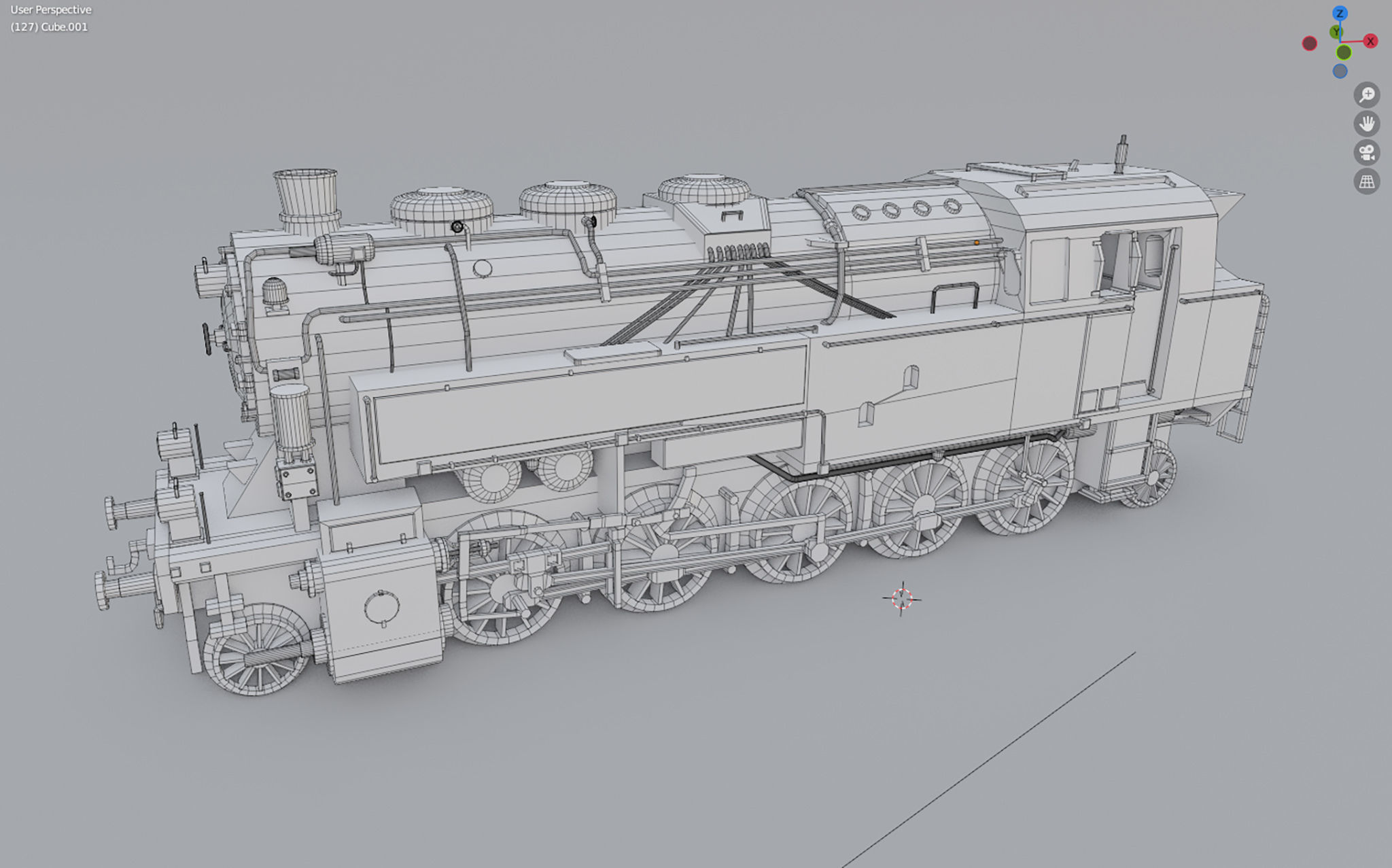 Historical German BR95 steam engine 3D model | CGTrader