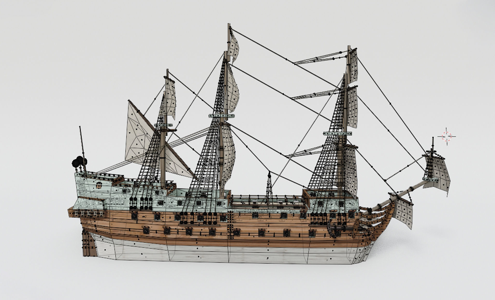 Historical German escort sail ship 3D model | CGTrader