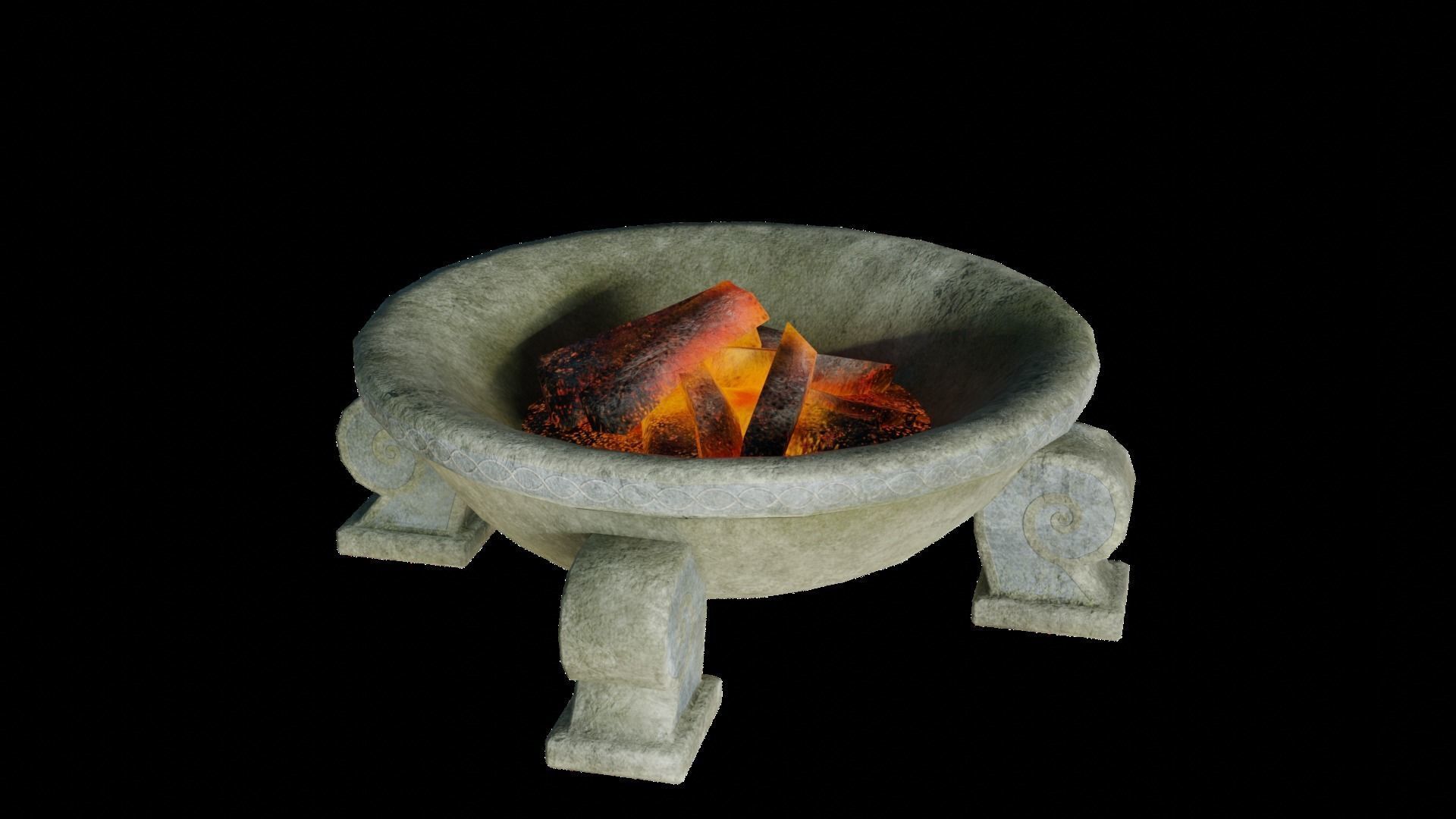 3D model Stone Lights Fire - Lights Pit Candles Crystal 13 Piece Set VR ...