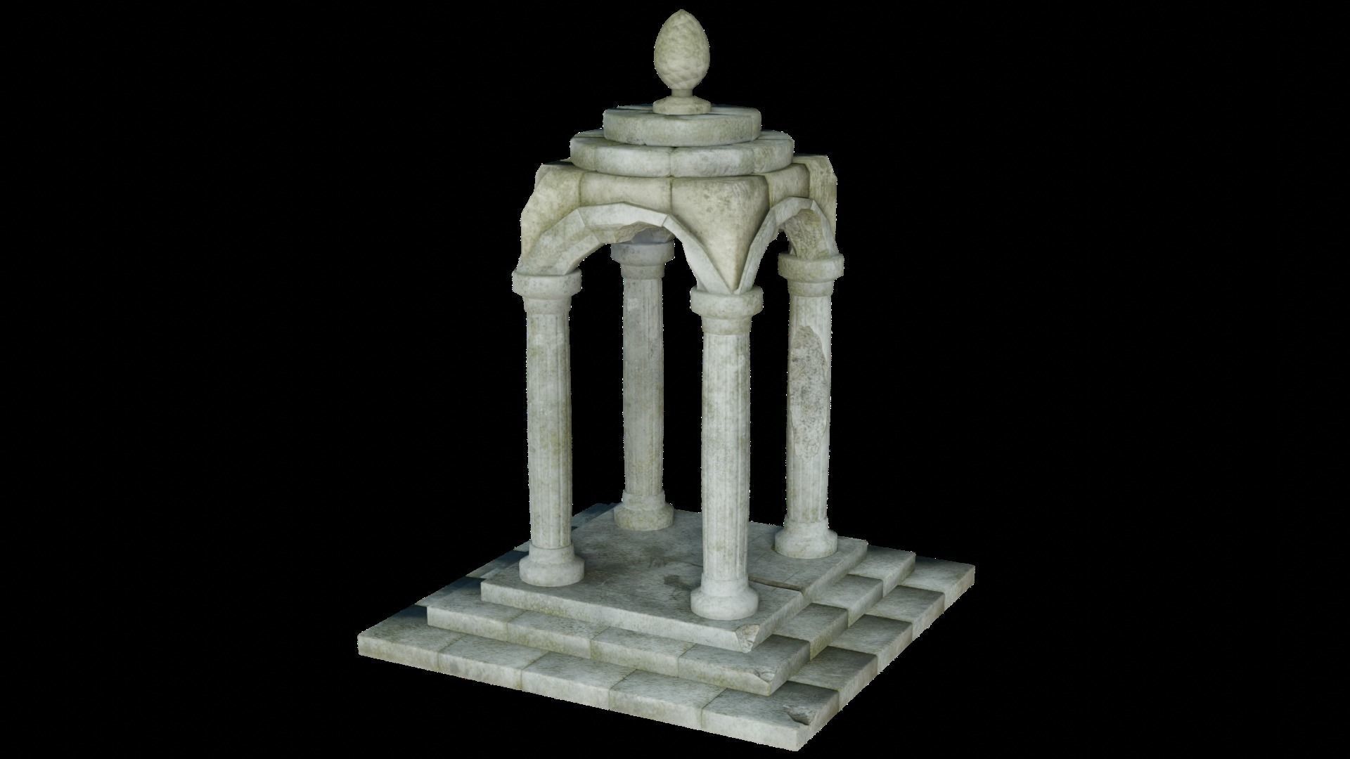 3D model Ancient Stone Ruins - Shrine Pillars Rubble 9 Piece Set VR ...
