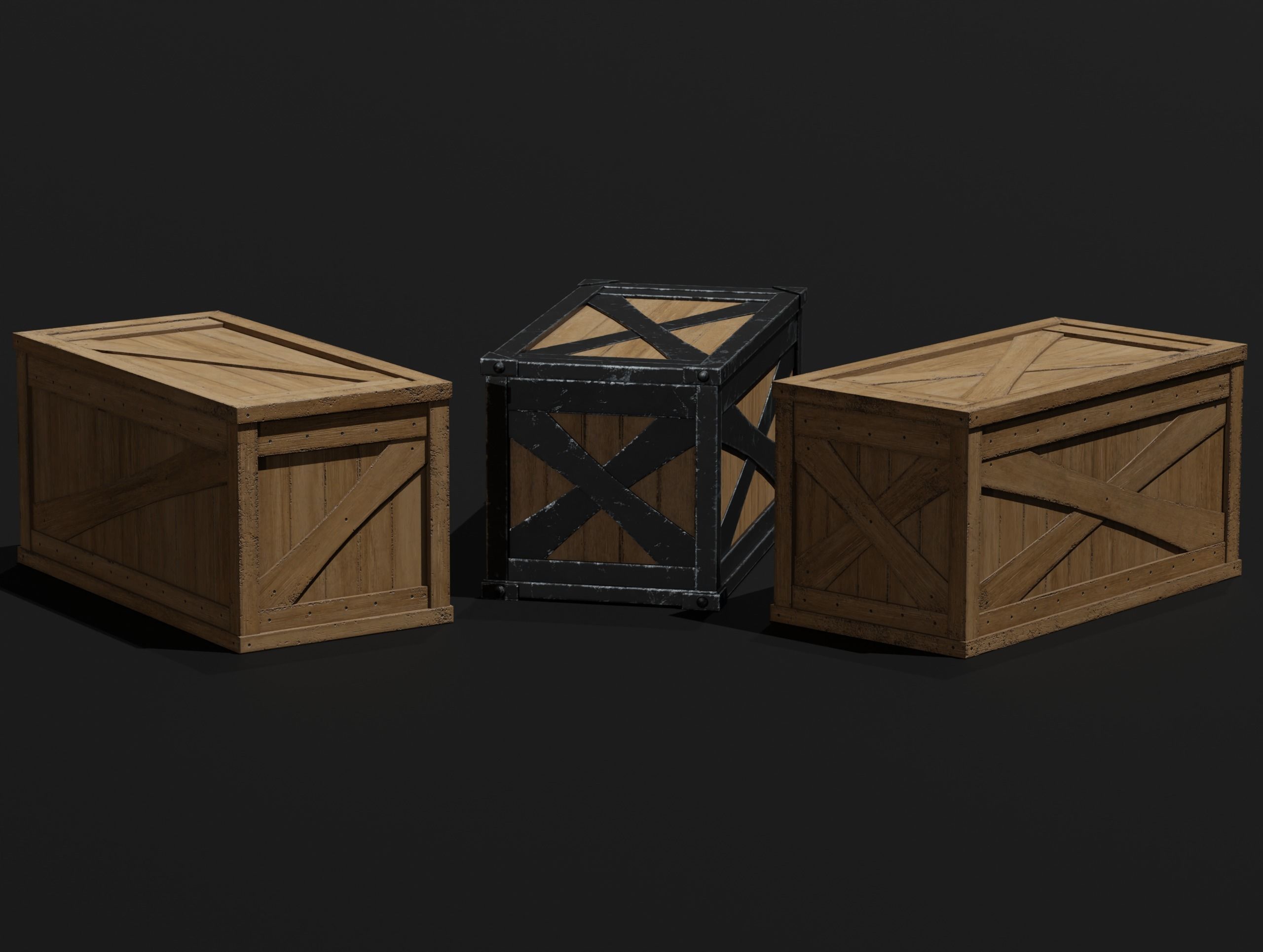 3D model LowPoly PBR 20 Wooden Crates Pack 3D Models VR / AR / low-poly ...