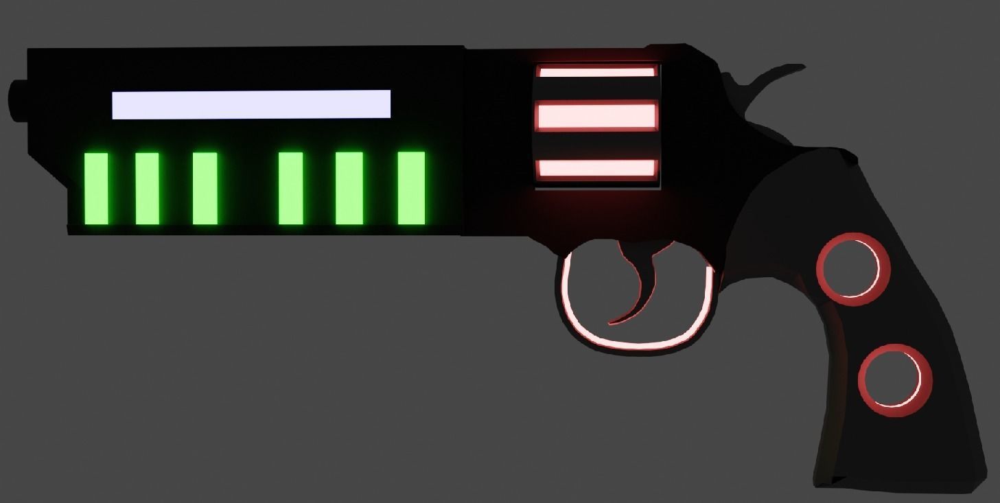 3D model low-poly cyber revolver VR / AR / low-poly | CGTrader