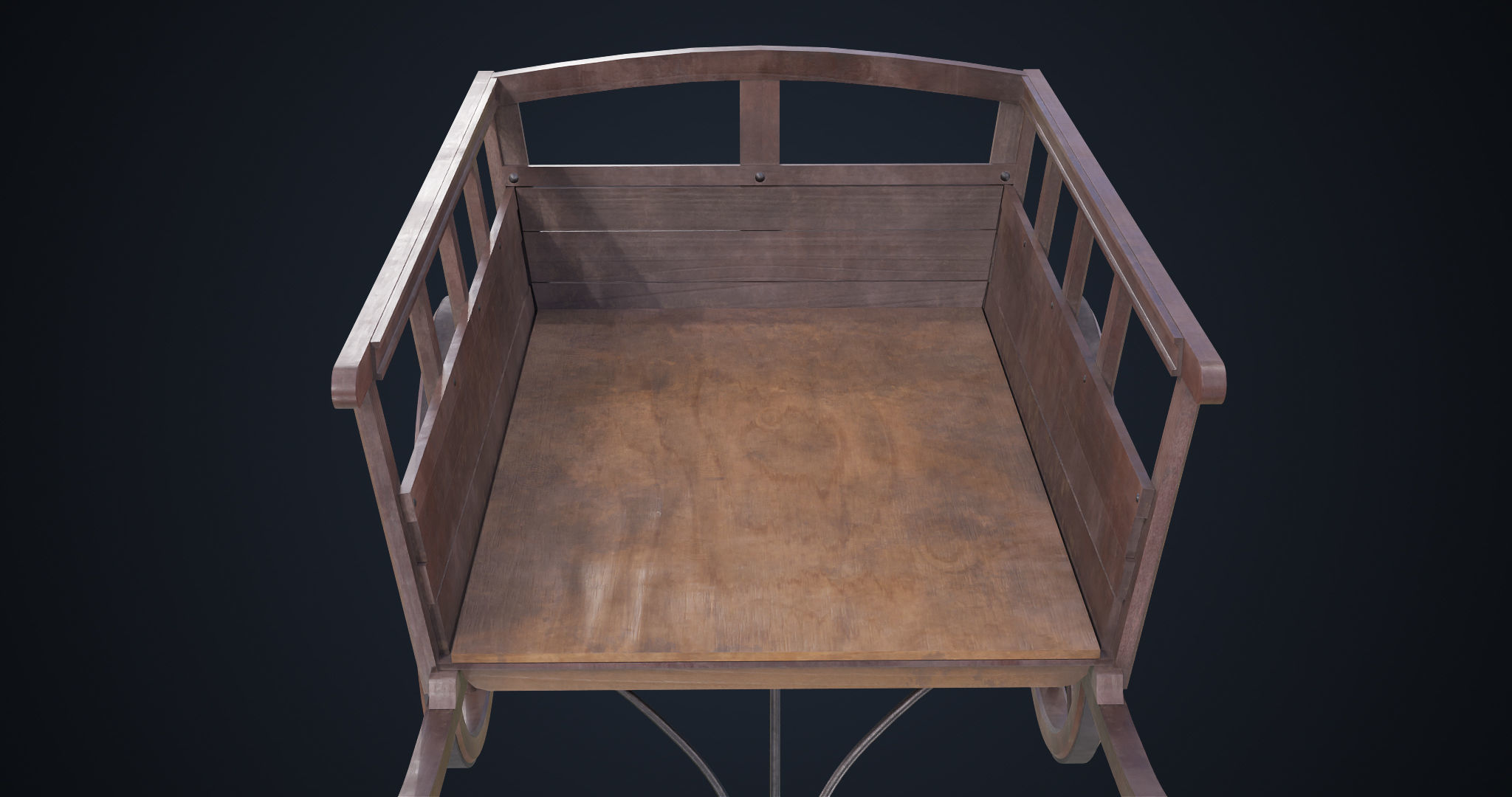 3D model Red Wooden Cart 11 All PBR Unity UE Textures Included VR / AR ...