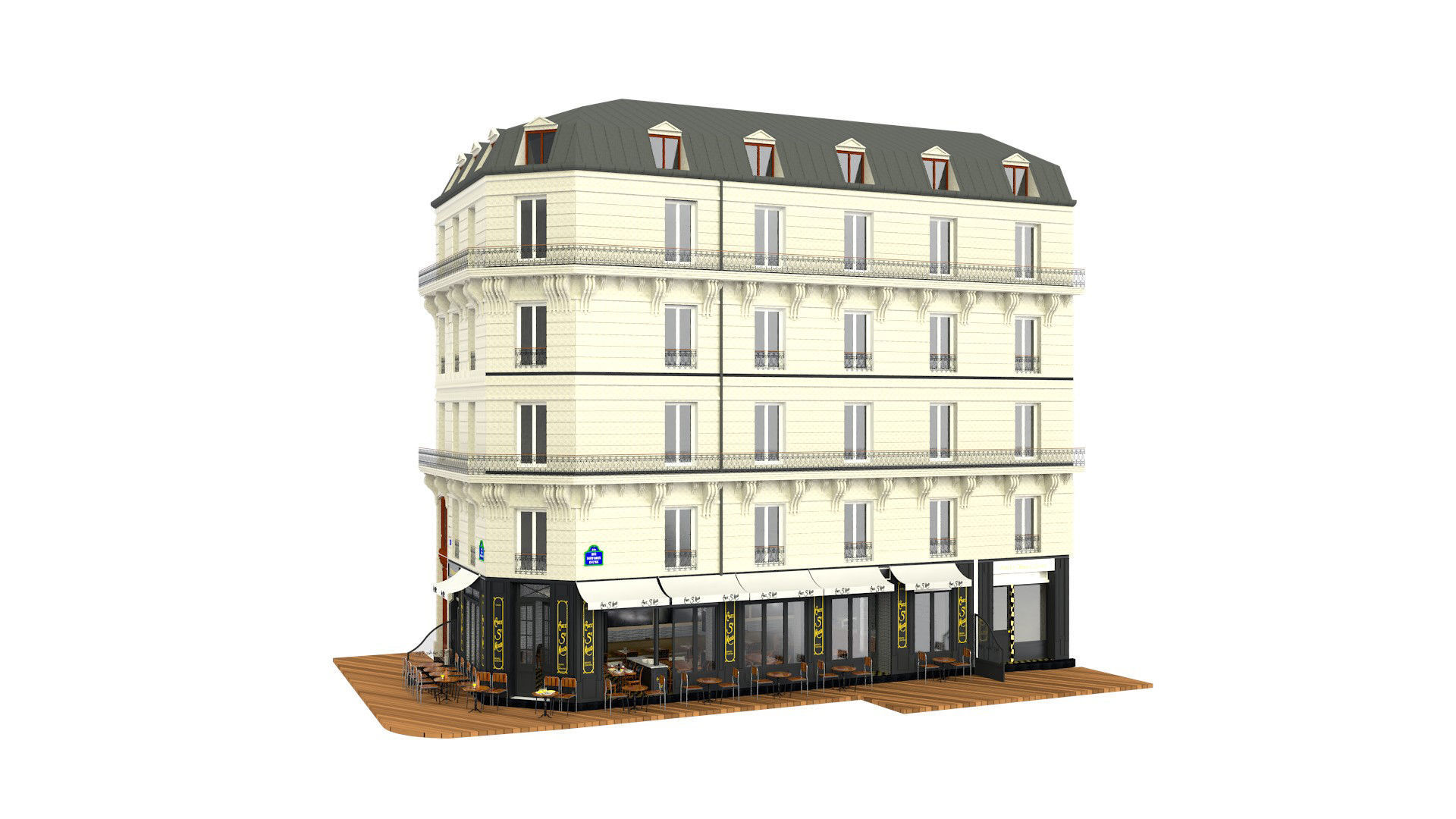 French Restaurant 3D model | CGTrader
