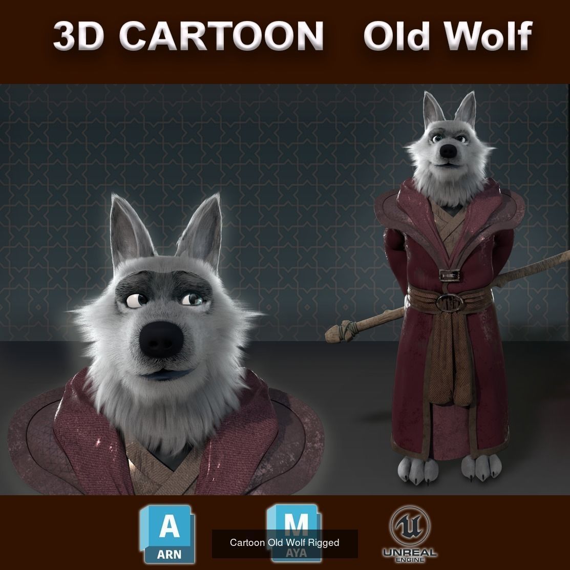 Cartoon Wolves Rigged 3D Model Collection | CGTrader