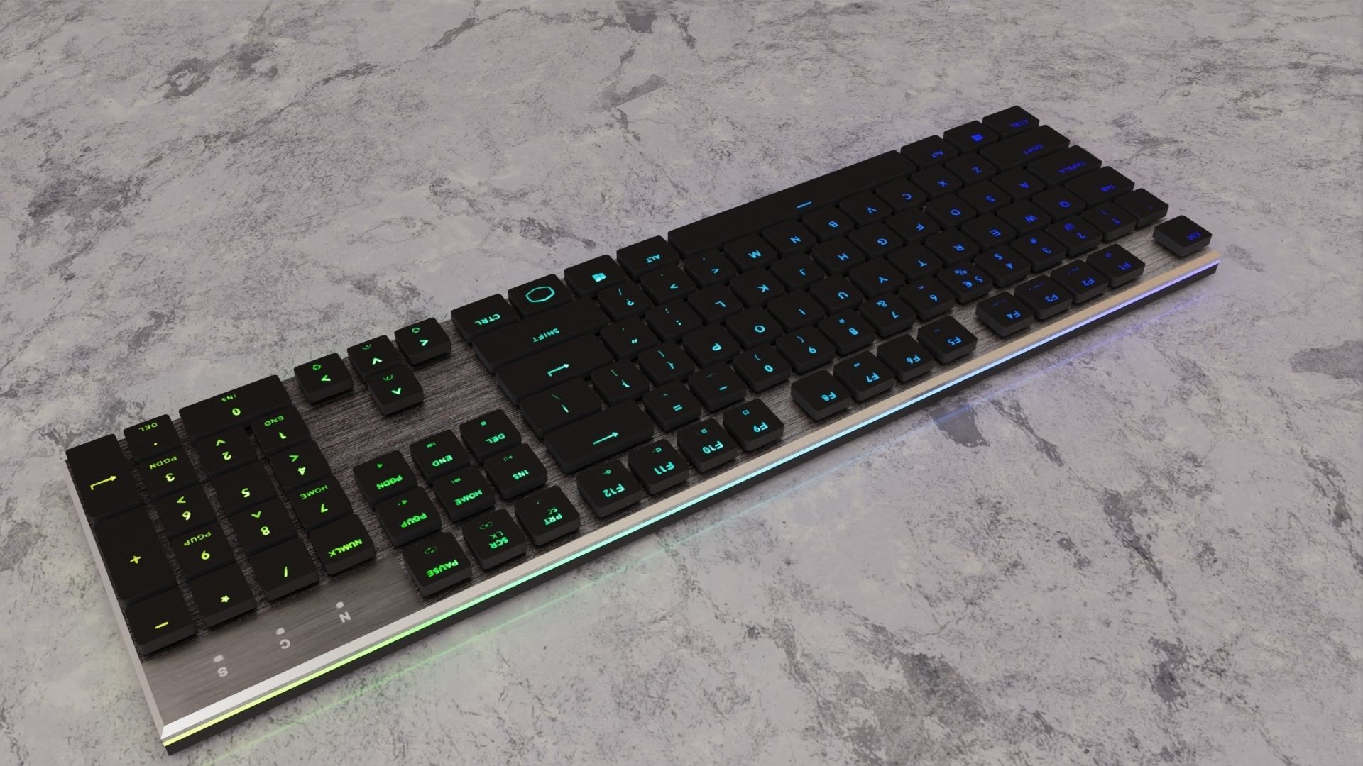 3D model Cooler Master SK650 Keyboard rgb VR / AR / low-poly | CGTrader