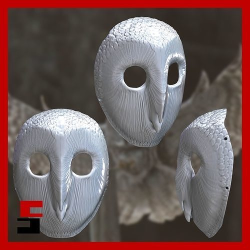 Owl mask 3D model 3D printable | CGTrader