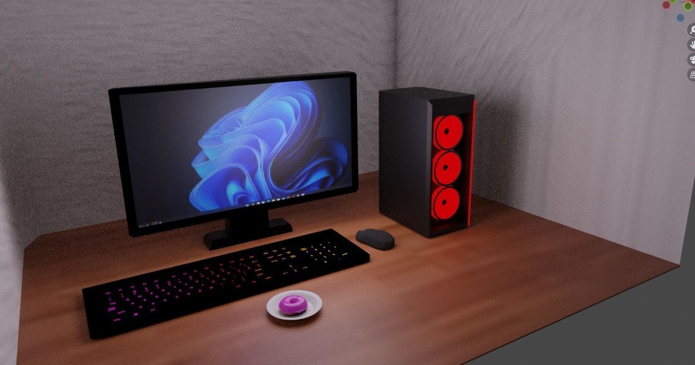 PC setup 3D model | CGTrader