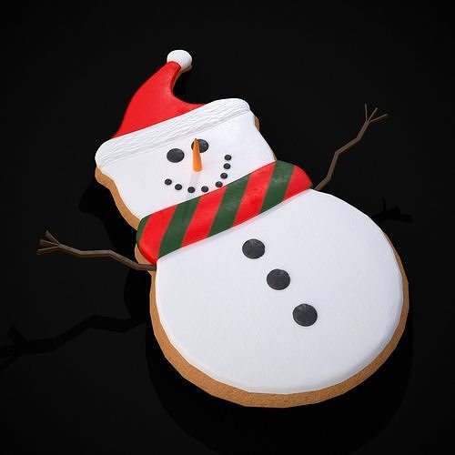 3D model Adorable Snowman Christmas Cookie VR / AR / low-poly | CGTrader