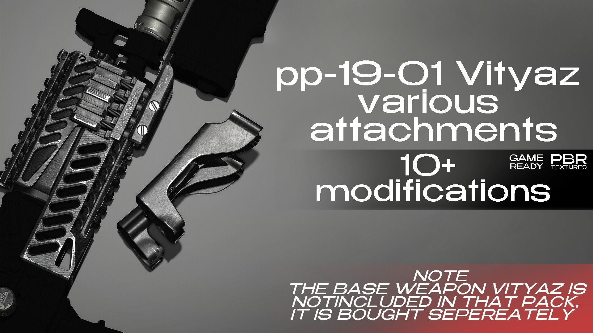 3D model PP-19-01 Vityaz various attachments VR / AR / low-poly | CGTrader