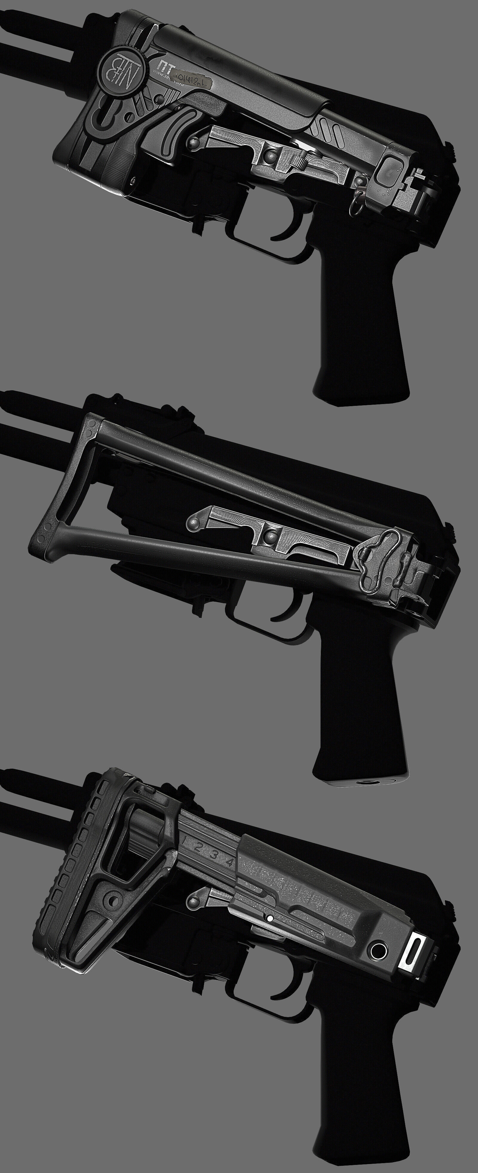 3D model PP-19-01 Vityaz various attachments VR / AR / low-poly | CGTrader