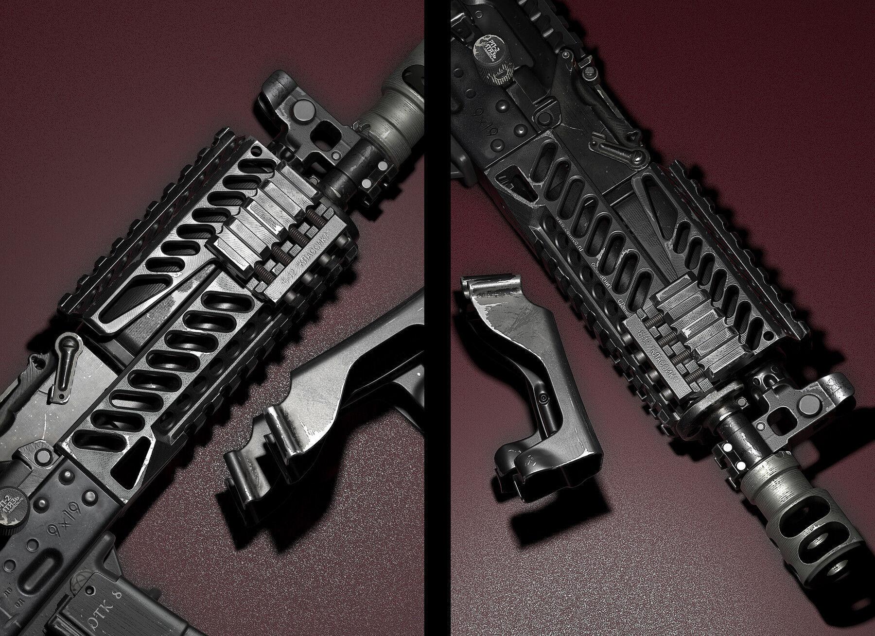 3D model PP-19-01 Vityaz various attachments VR / AR / low-poly | CGTrader