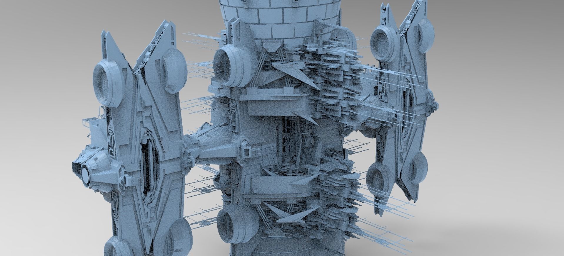 Star Ship pulse generator space station 1 3D model | CGTrader