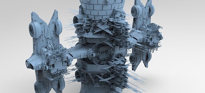 Star Ship pulse generator space station 2 3D model | CGTrader