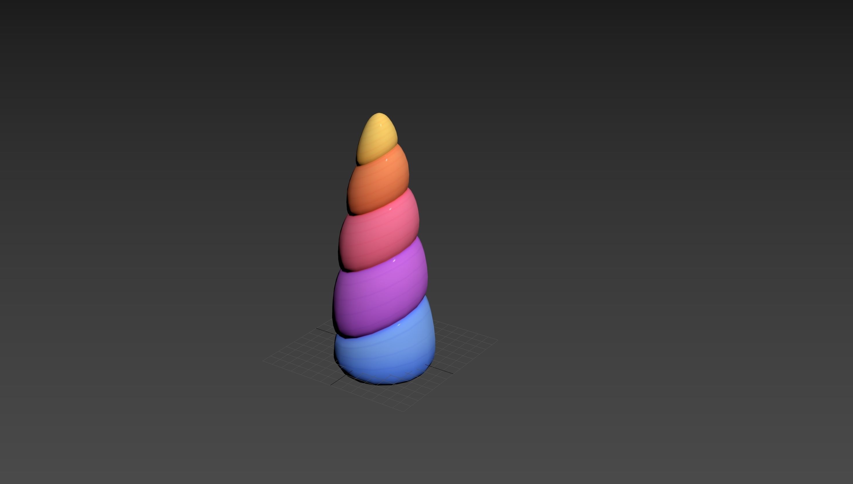 Prop207 Rainbow Unicorn Horn 3D model | CGTrader