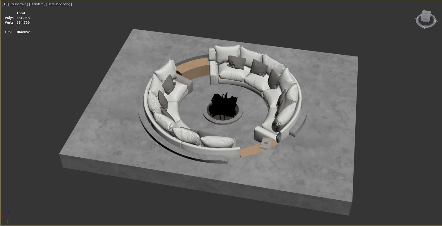 Circle sofa free 3D model | CGTrader