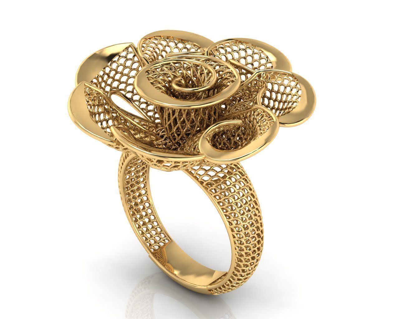 Flower Jaali Ring 3D model 3D printable | CGTrader