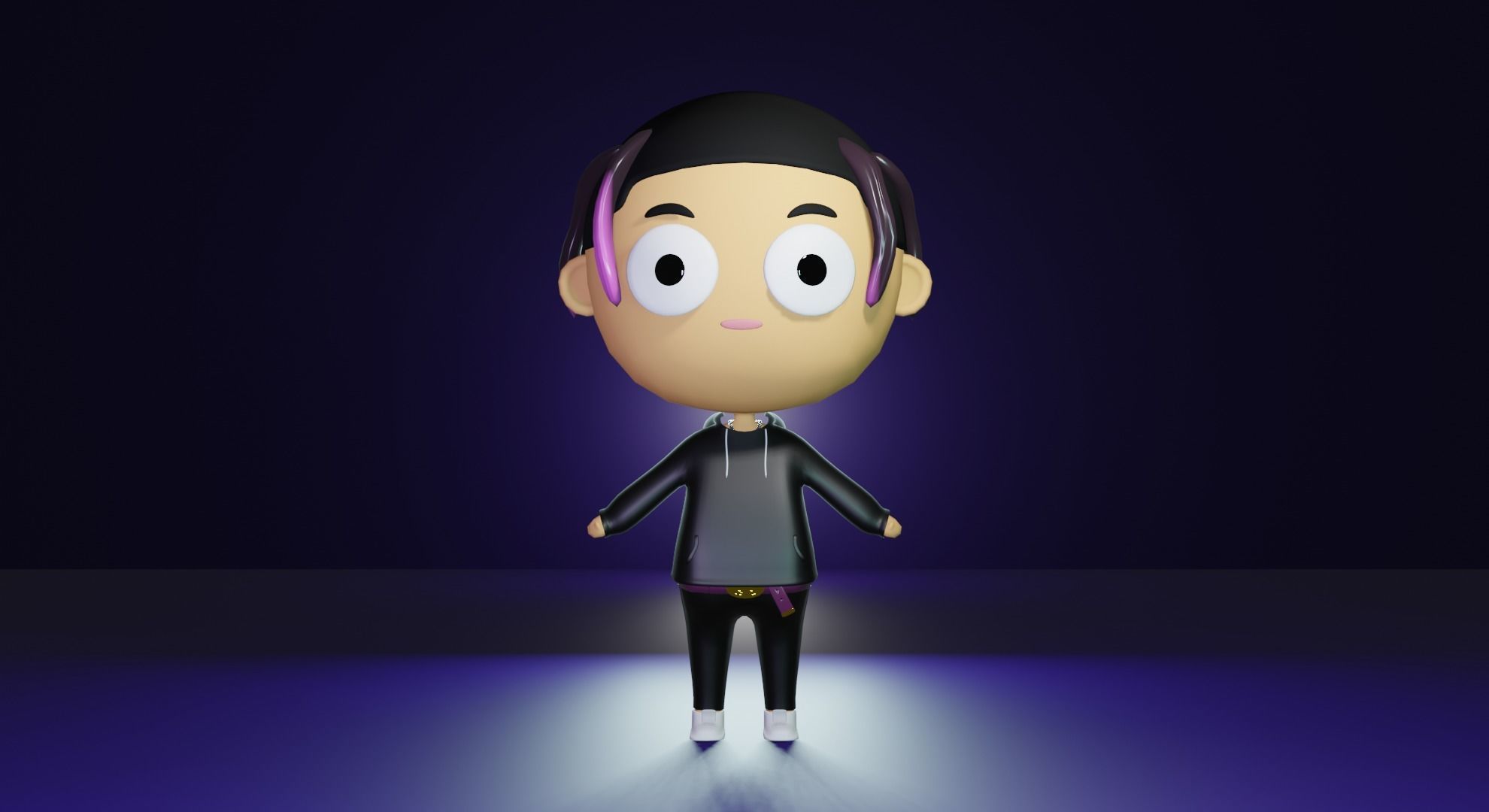 3D model HOODIE BOY LOWPOLY HIPHOP CHARACTER CHIBI VR / AR / low-poly ...