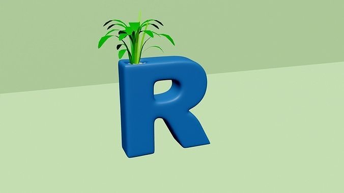 Vase R - Alphabet Vases Collection Letters - STL Printable 3D model 3D ...