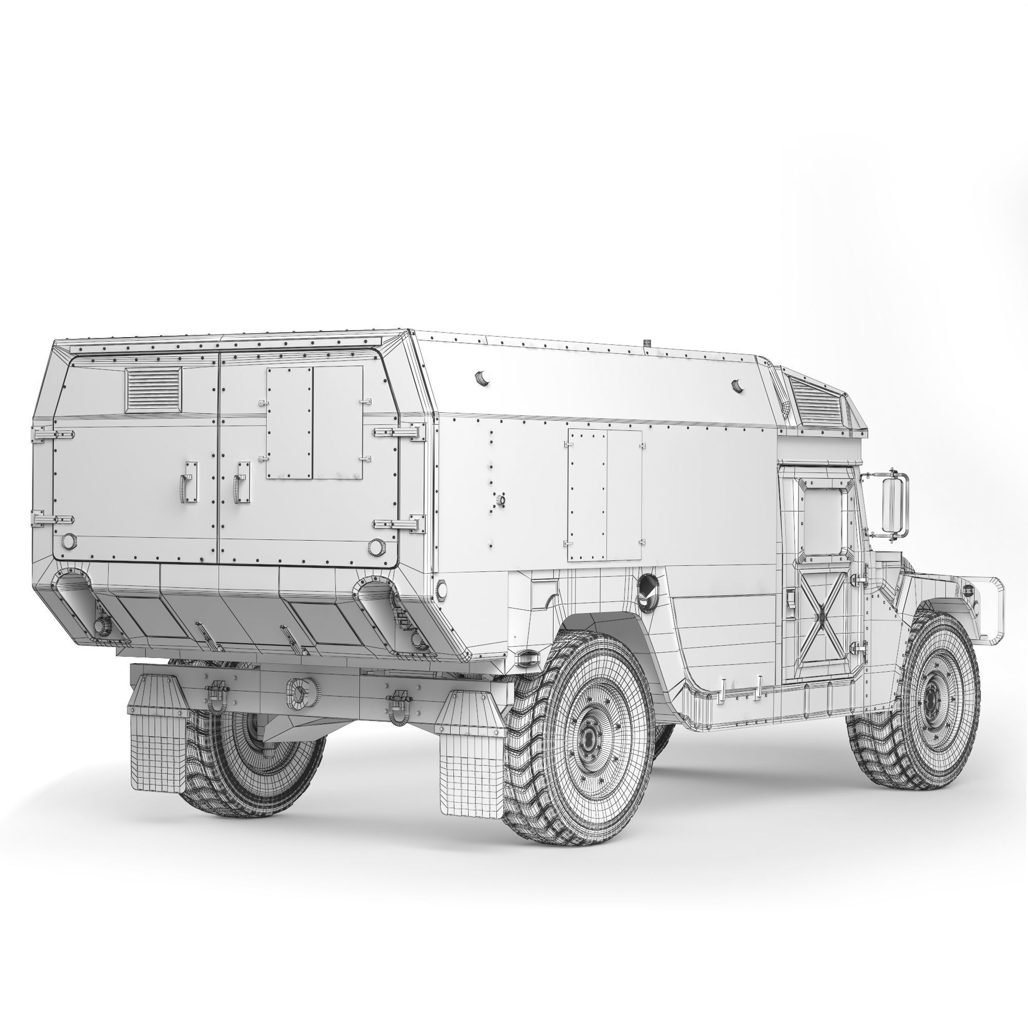 Humvee Military M996A1 Ambulance 2004 3D model | CGTrader