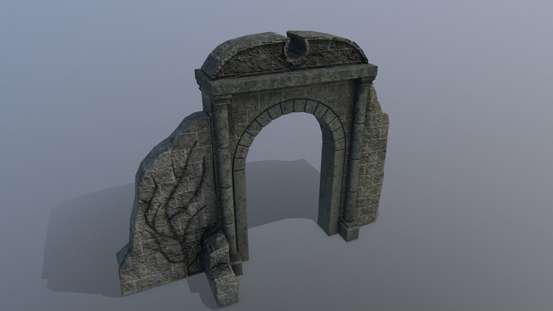 3D model Ruined medieval gate VR / AR / low-poly | CGTrader