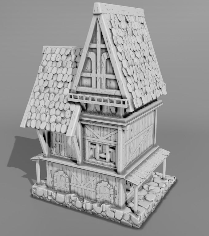 medieval house 3D model 3D printable | CGTrader