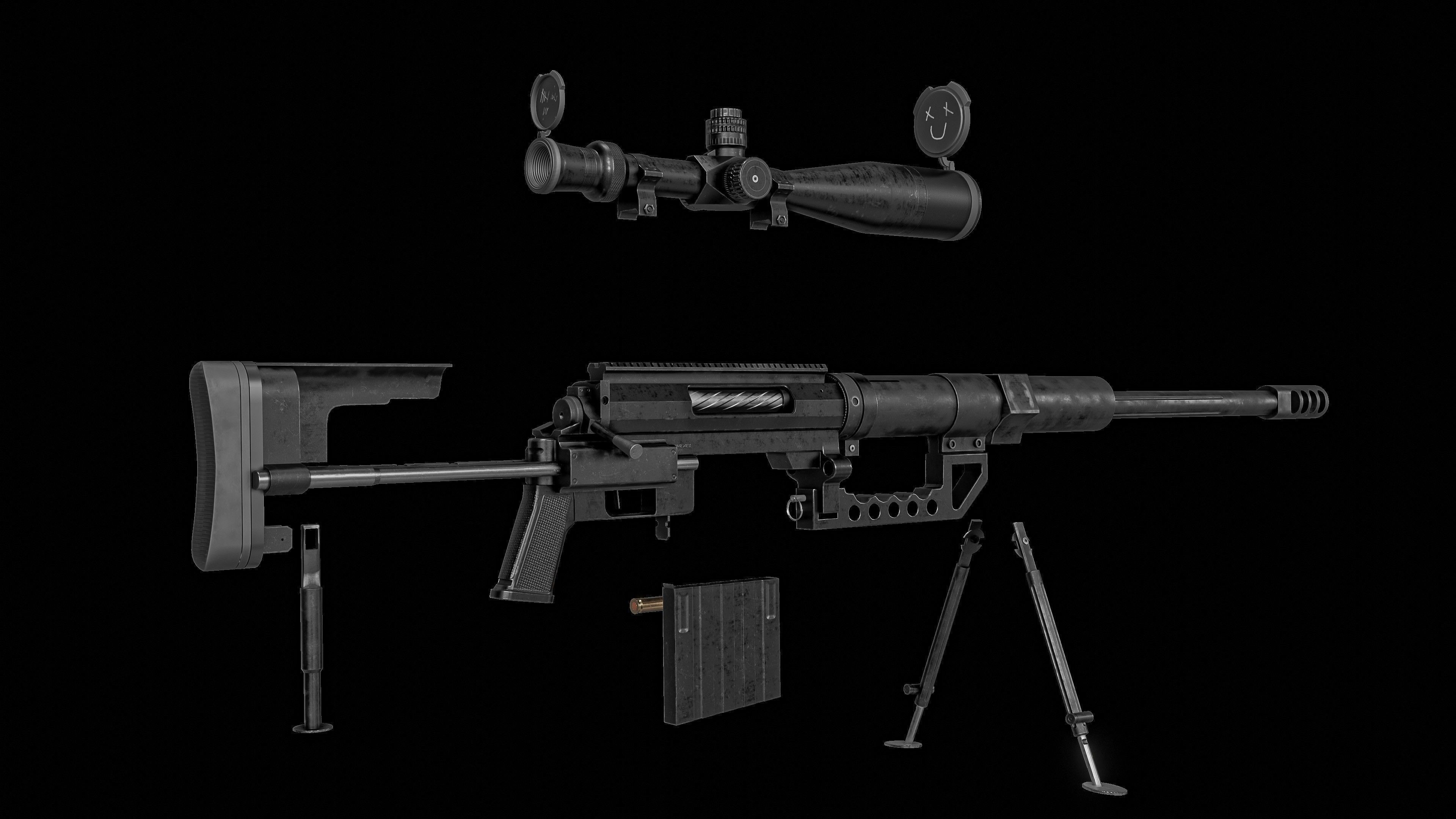 3D model Cheytac M200 Sniper Rifle VR / AR / low-poly | CGTrader