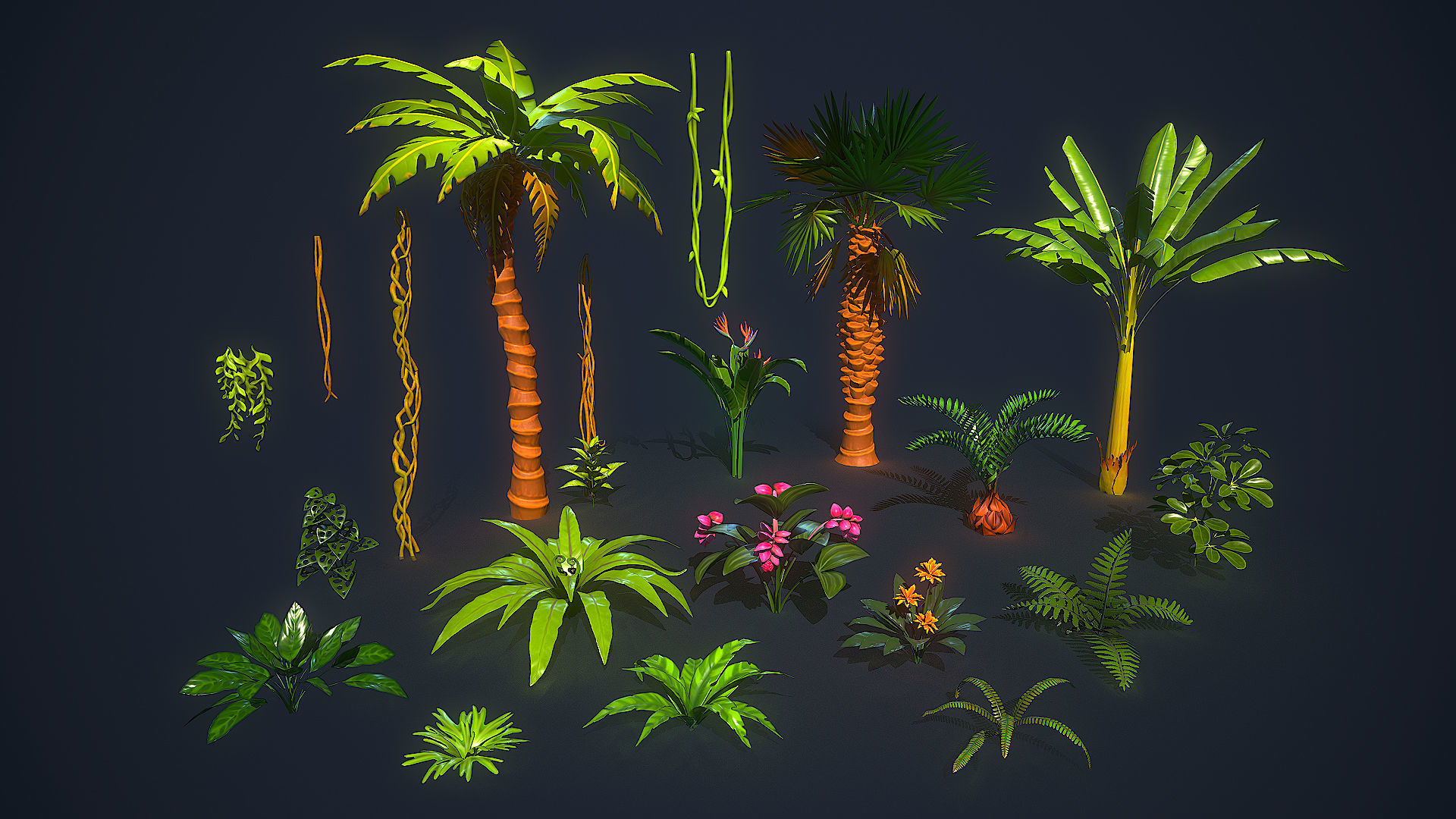 3D model Tropical Plants Pack VR / AR / low-poly | CGTrader