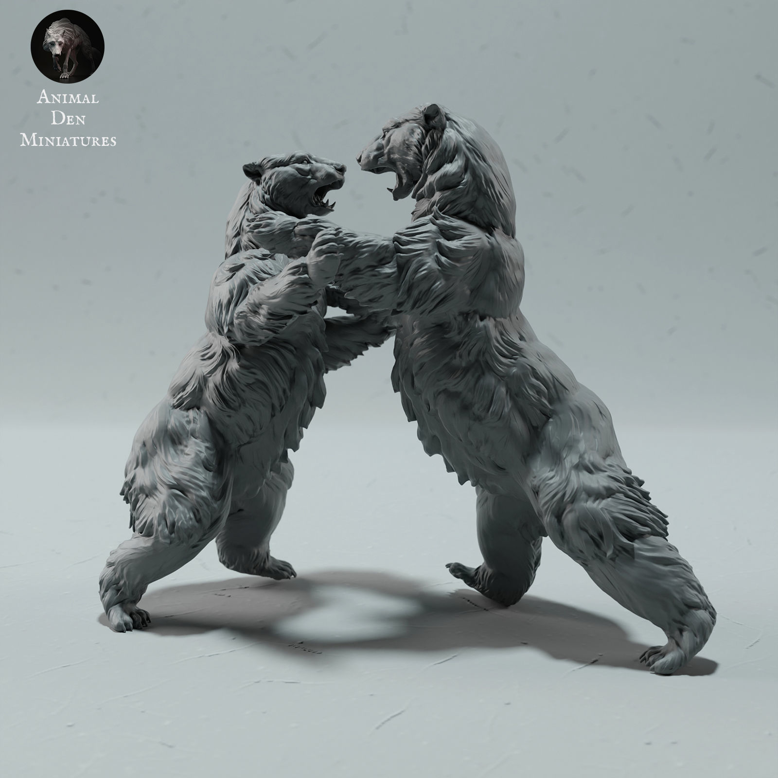 Polar Bears Fight 3D model 3D printable | CGTrader