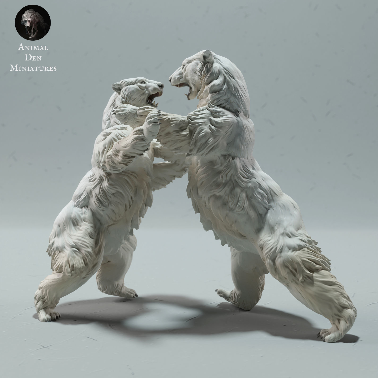 Polar Bears Fight 3D model 3D printable | CGTrader