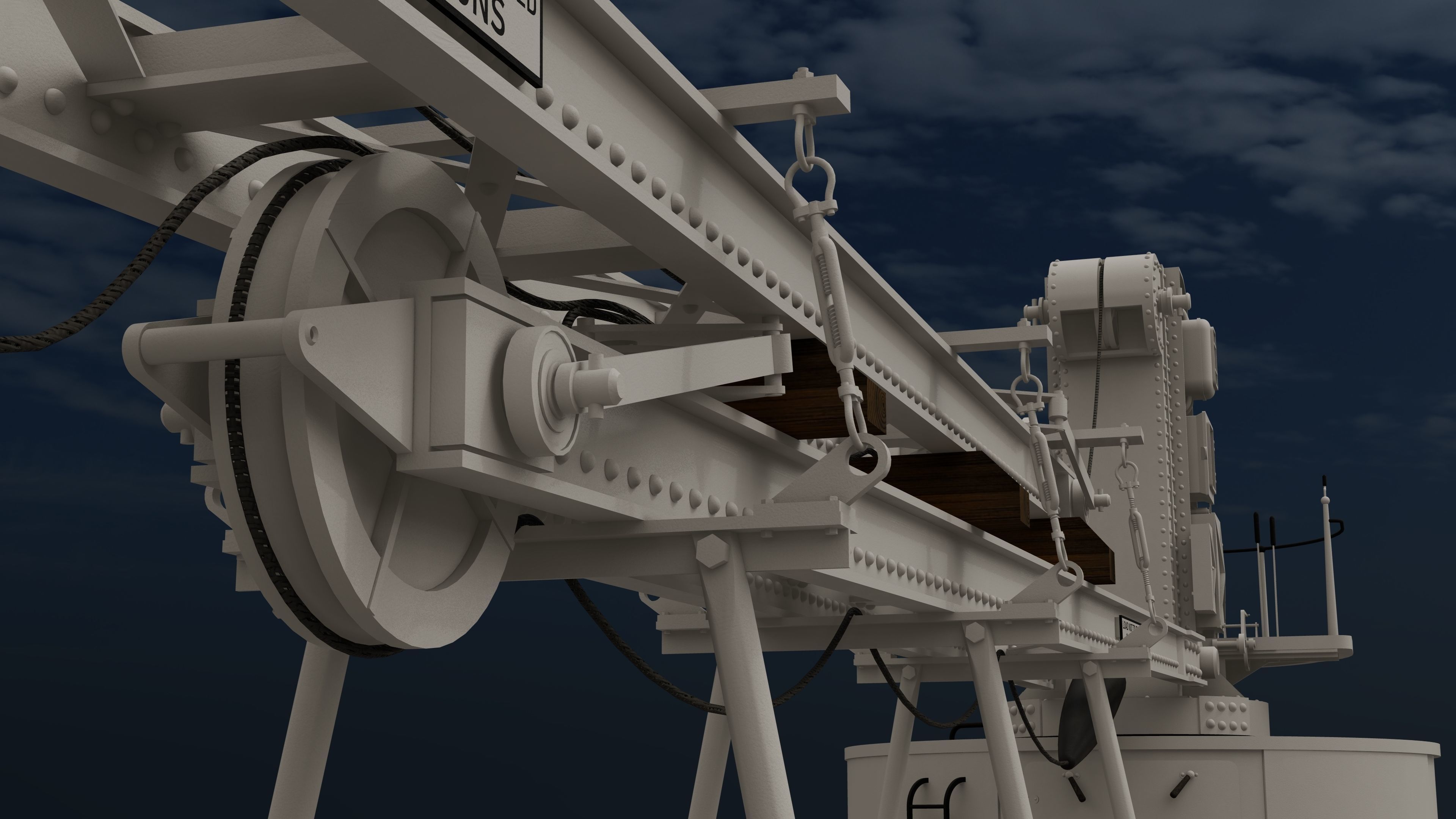 Olympic Class Electric Cranes - RMS Titanic - RMS Olympic 3D model ...