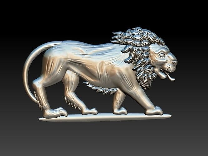 Lion Full Body Relief 3D model 3D printable | CGTrader
