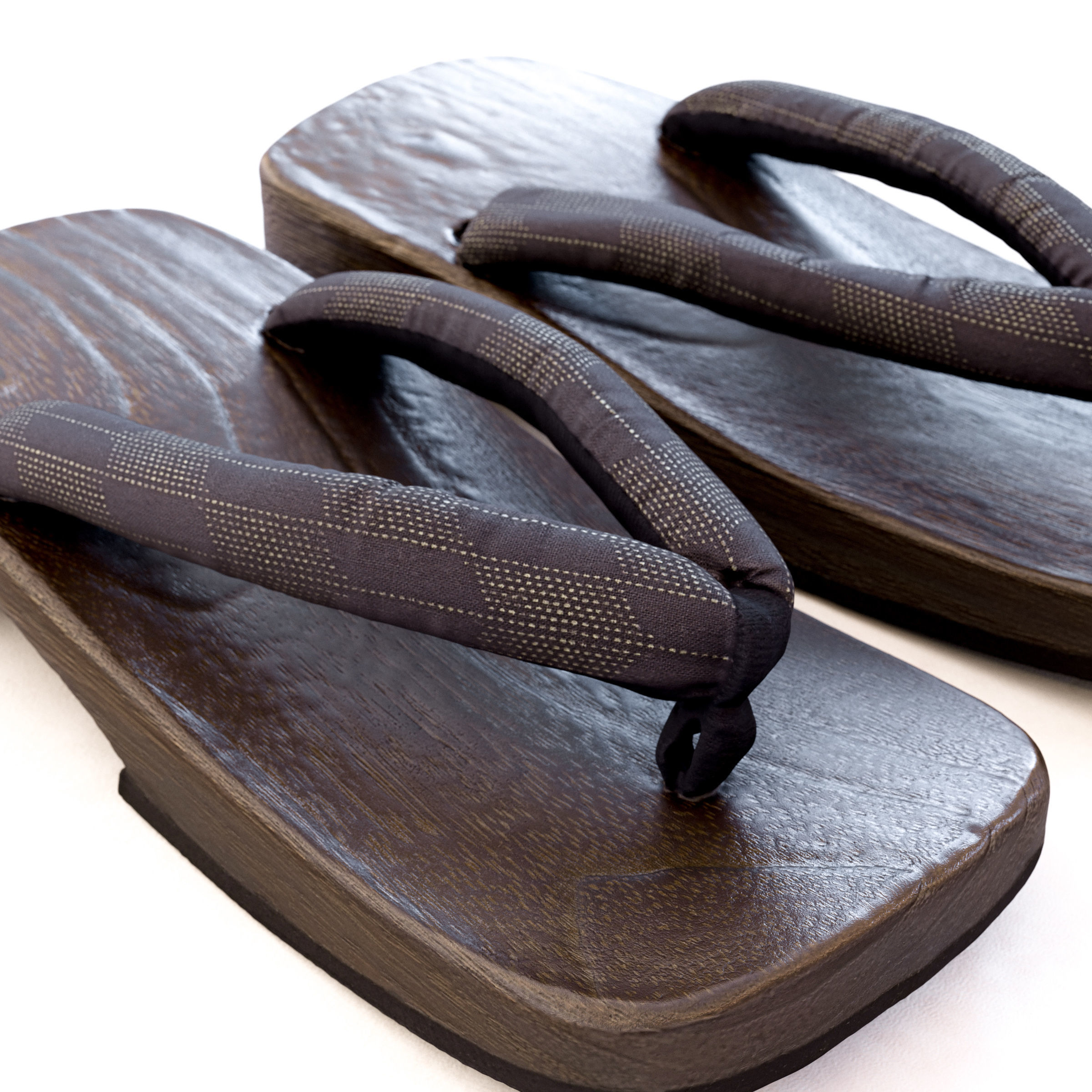 3D model Ukon Geta Set for Men - Japanese Wooden Clogs VR / AR / low ...