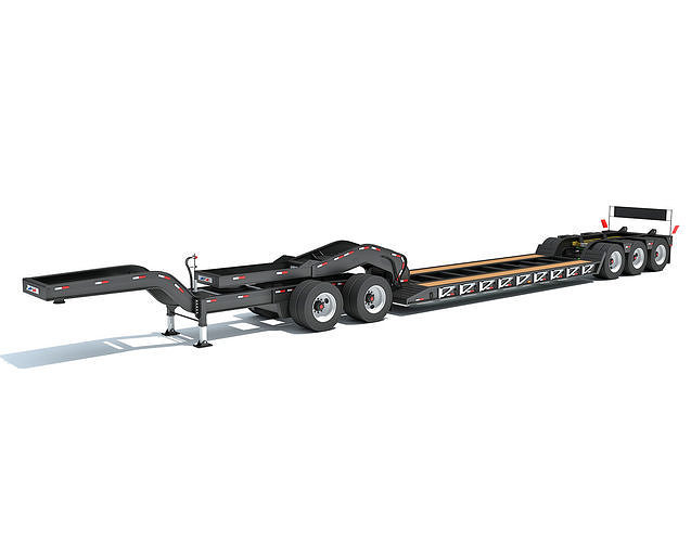 Low Loader Platform Trailer 3D model | CGTrader