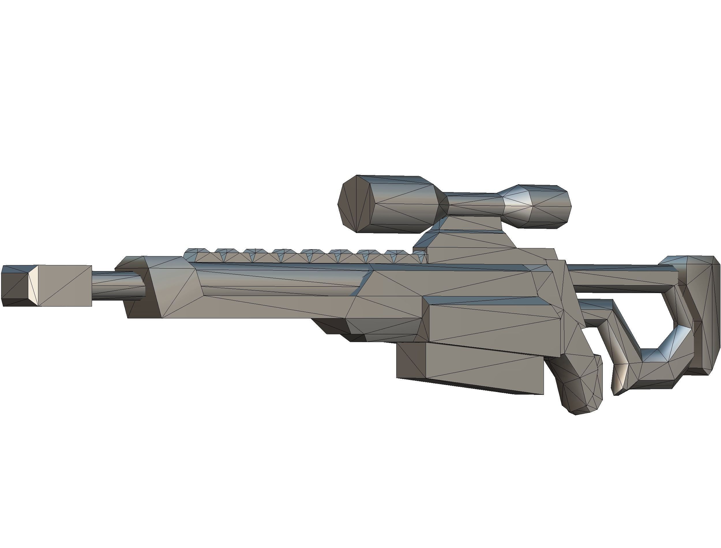 3D model LowPoly Cartoon Sci-Fi Sniper Rifle Future VR / AR / low-poly ...