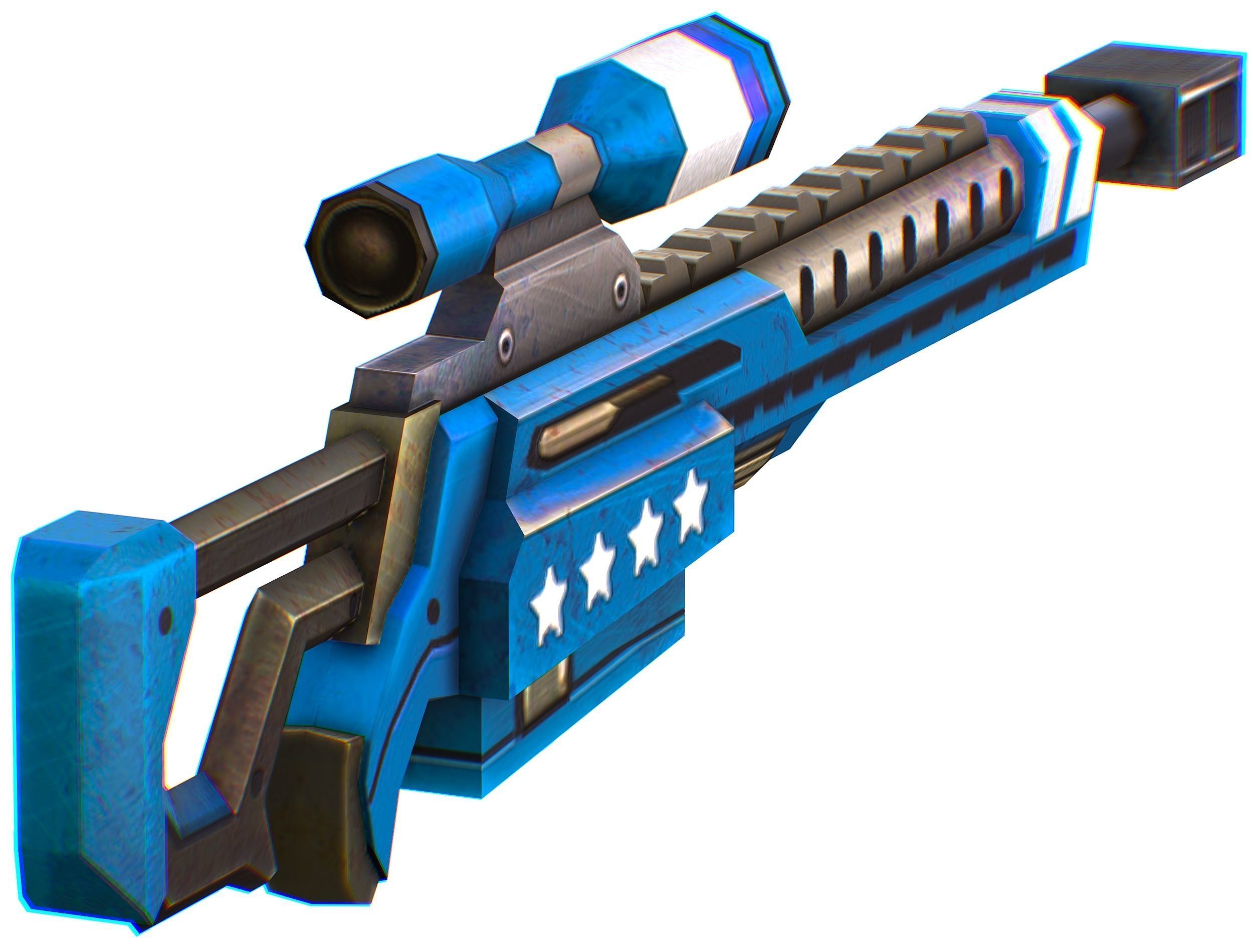 3D model LowPoly Cartoon Sci-Fi Sniper Rifle Future VR / AR / low-poly ...
