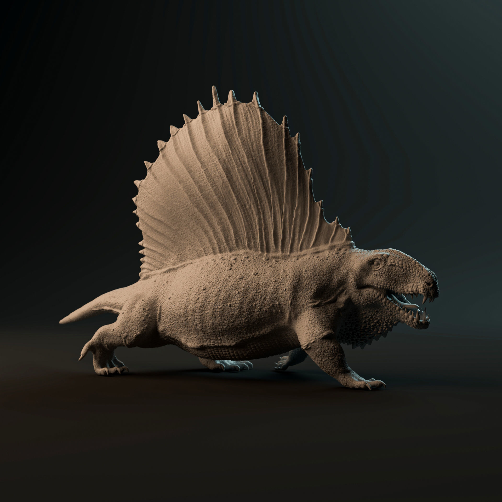 Dimetrodon walking - pre-supported prehistoric animal 3D model 3D ...
