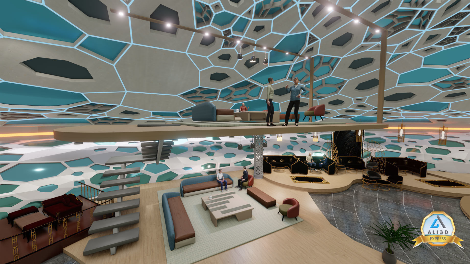 Detailed 3D Metaverse Space for web3 NFT community 3D model | CGTrader