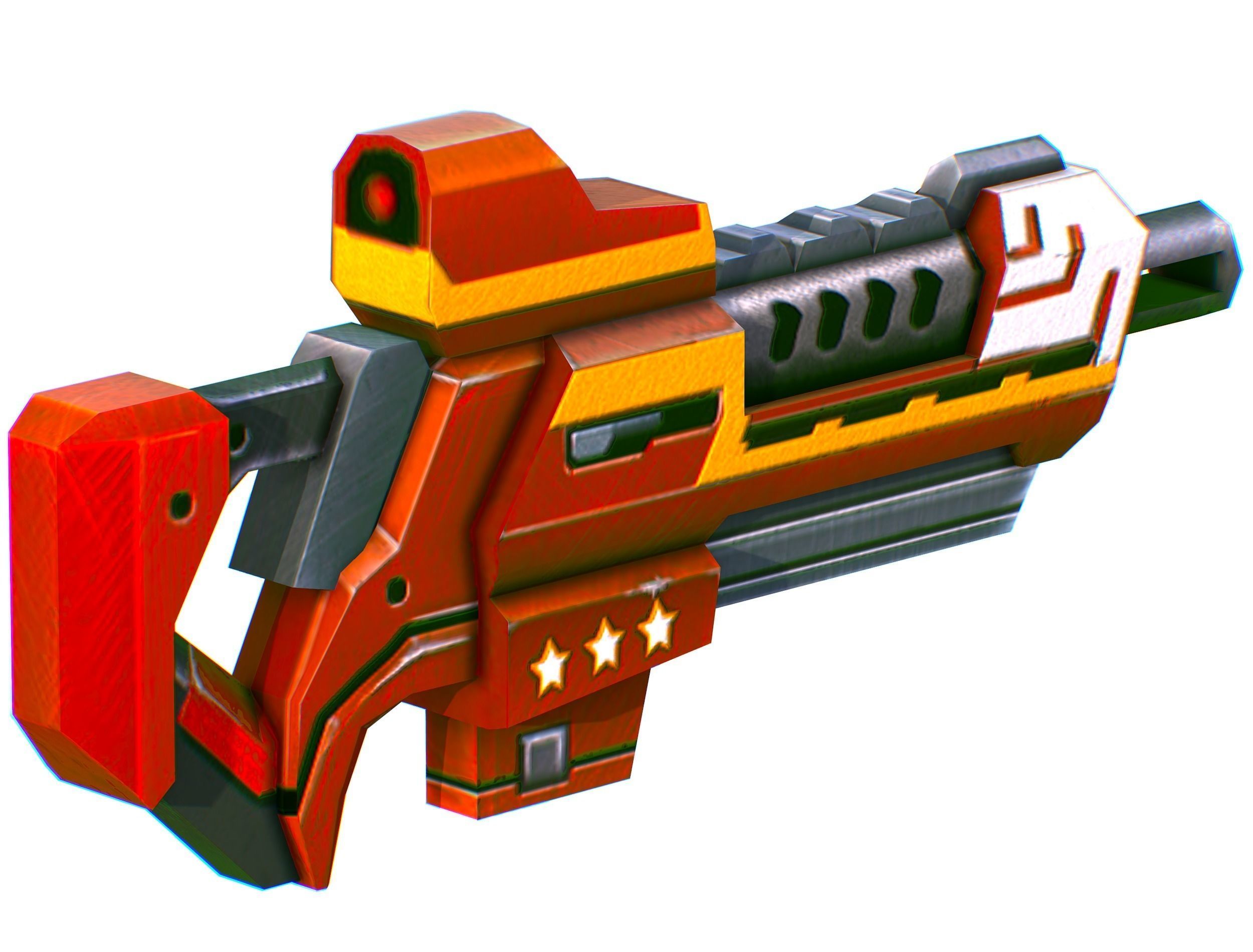 3D model LowPoly Sci-Fi Cartoon Assault Rifle Future VR / AR / low-poly ...