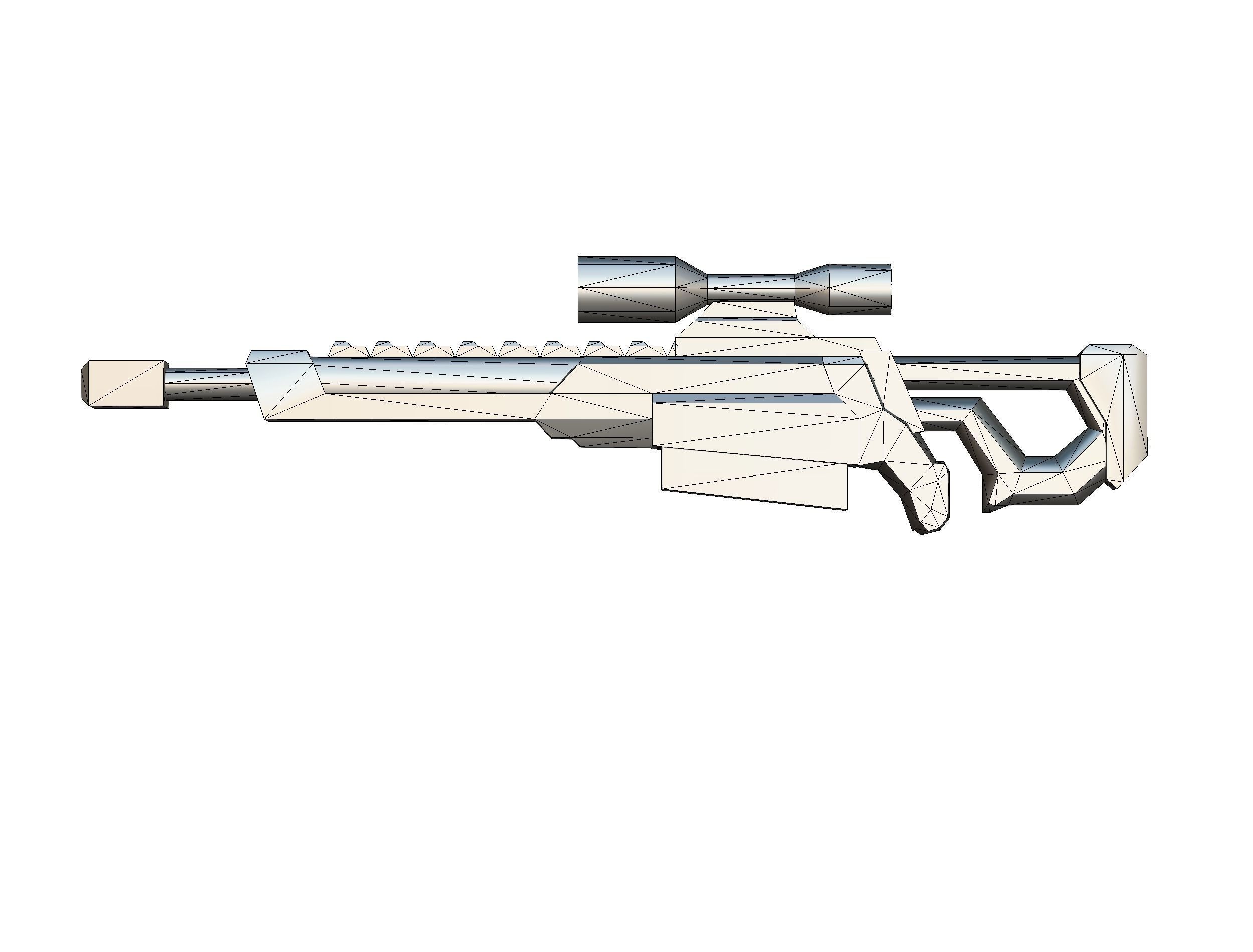 3D model LowPoly Cartoon Sci-Fi Sniper Rifle Future VR / AR / low-poly ...