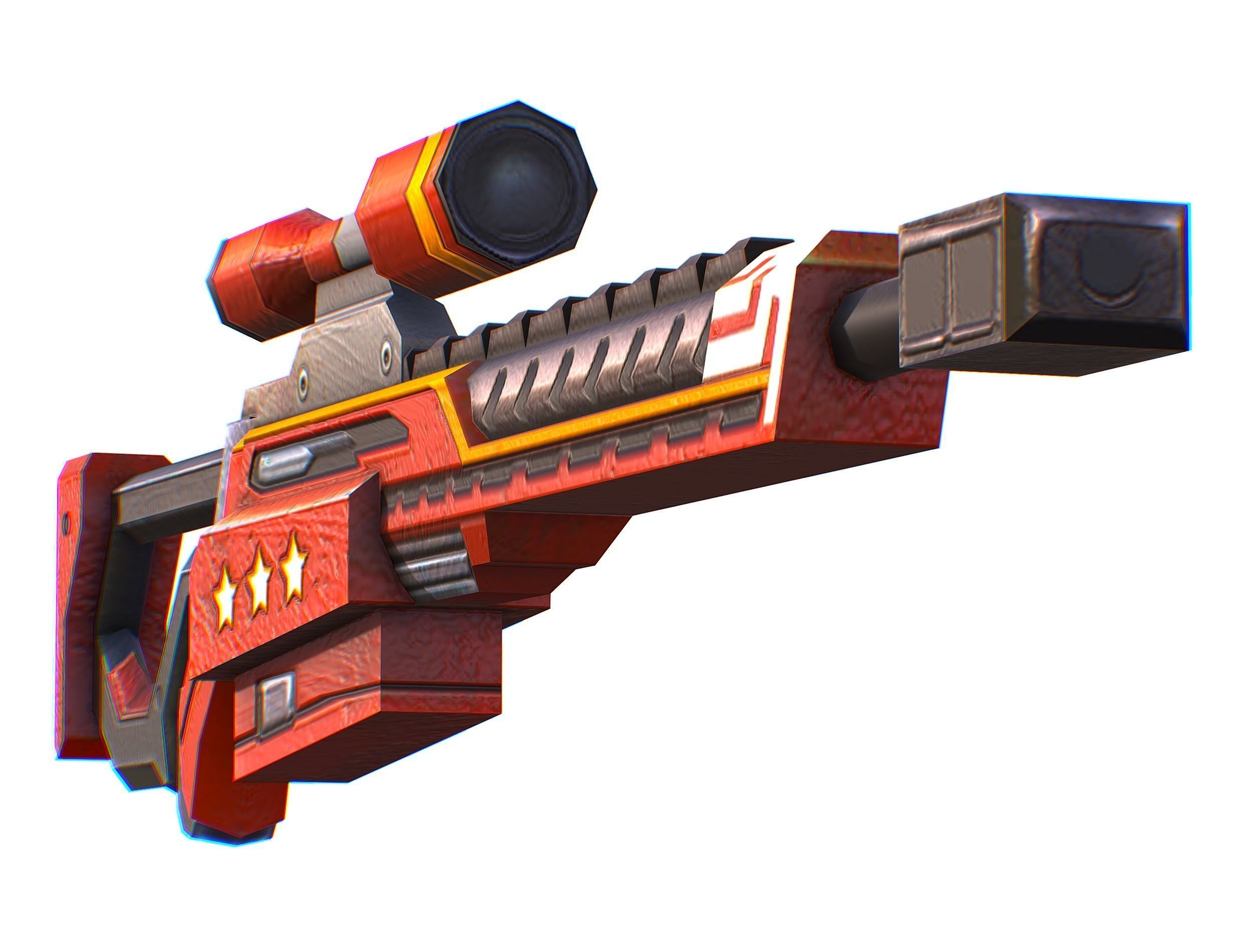 3D model LowPoly Cartoon Sci-Fi Sniper Rifle Future VR / AR / low-poly ...