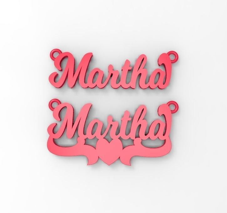 Martha name plate 3D model 3D printable | CGTrader