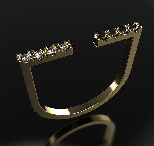 Ring of two shapes 3D model 3D printable | CGTrader