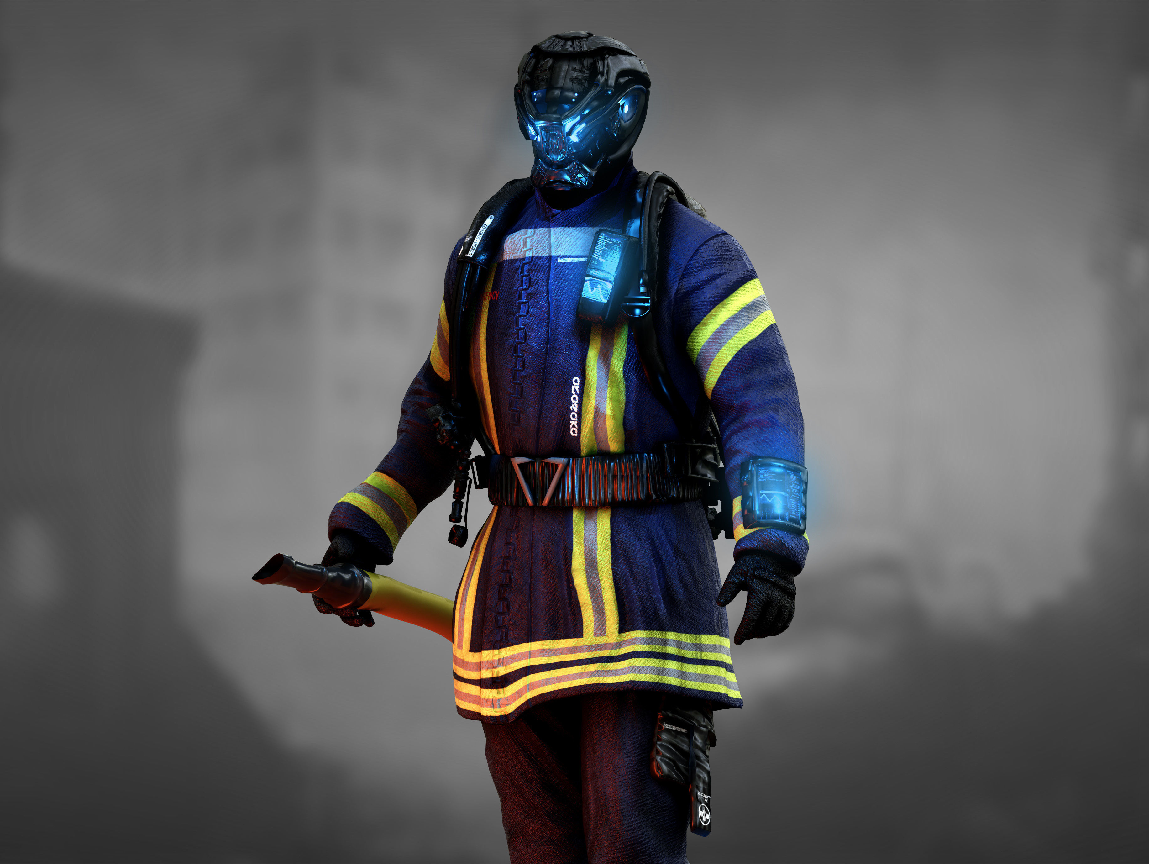 3D model Sci Fi Firefighter VR / AR / low-poly | CGTrader