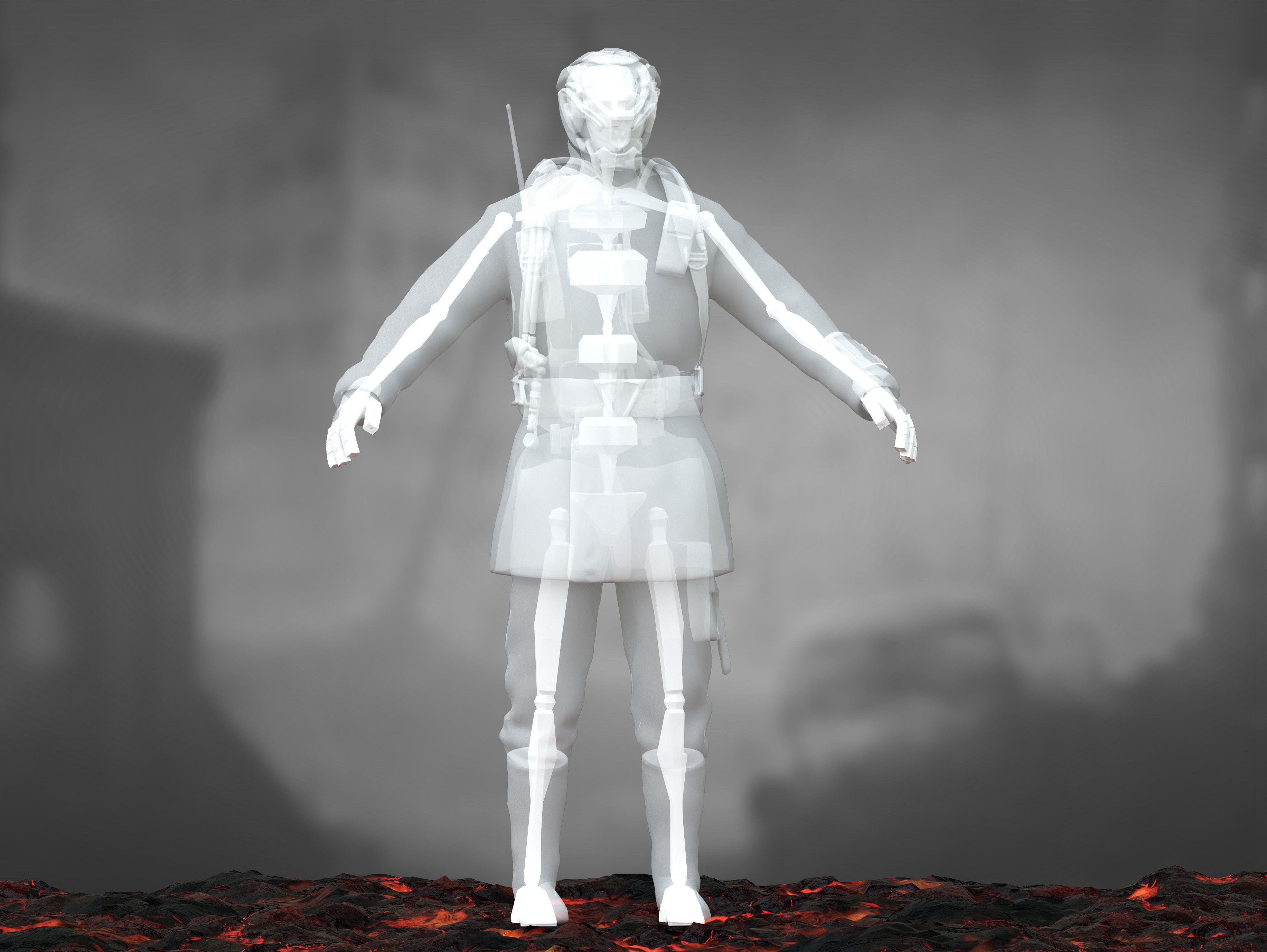 3D model Sci Fi Firefighter VR / AR / low-poly rigged | CGTrader